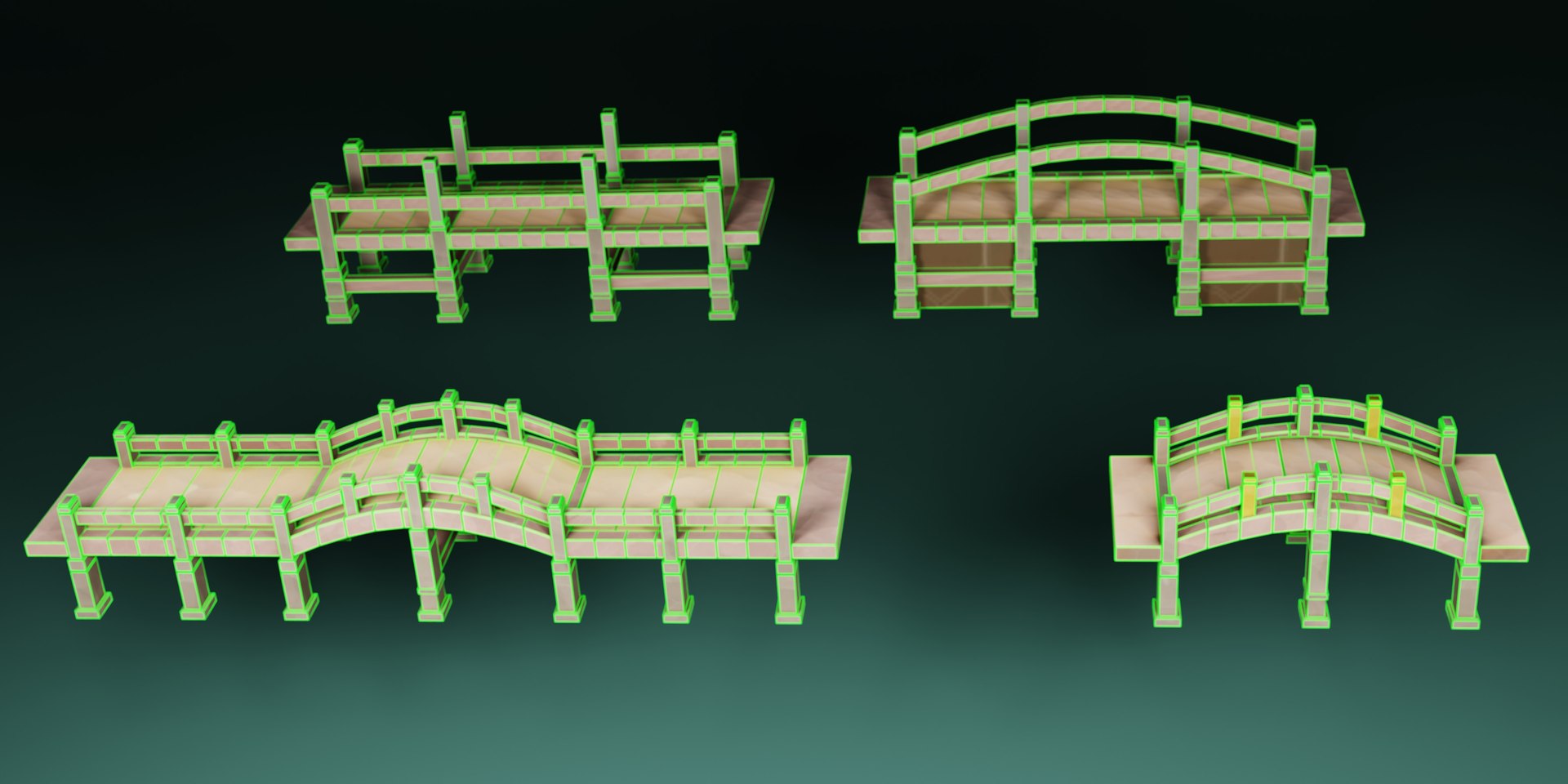 3D Rock And Wood Bridges Model - TurboSquid 2275551