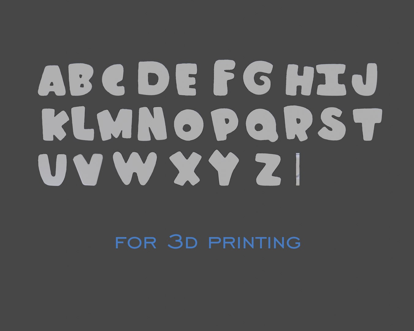 3D Alphabet Printing Model - TurboSquid 1704172