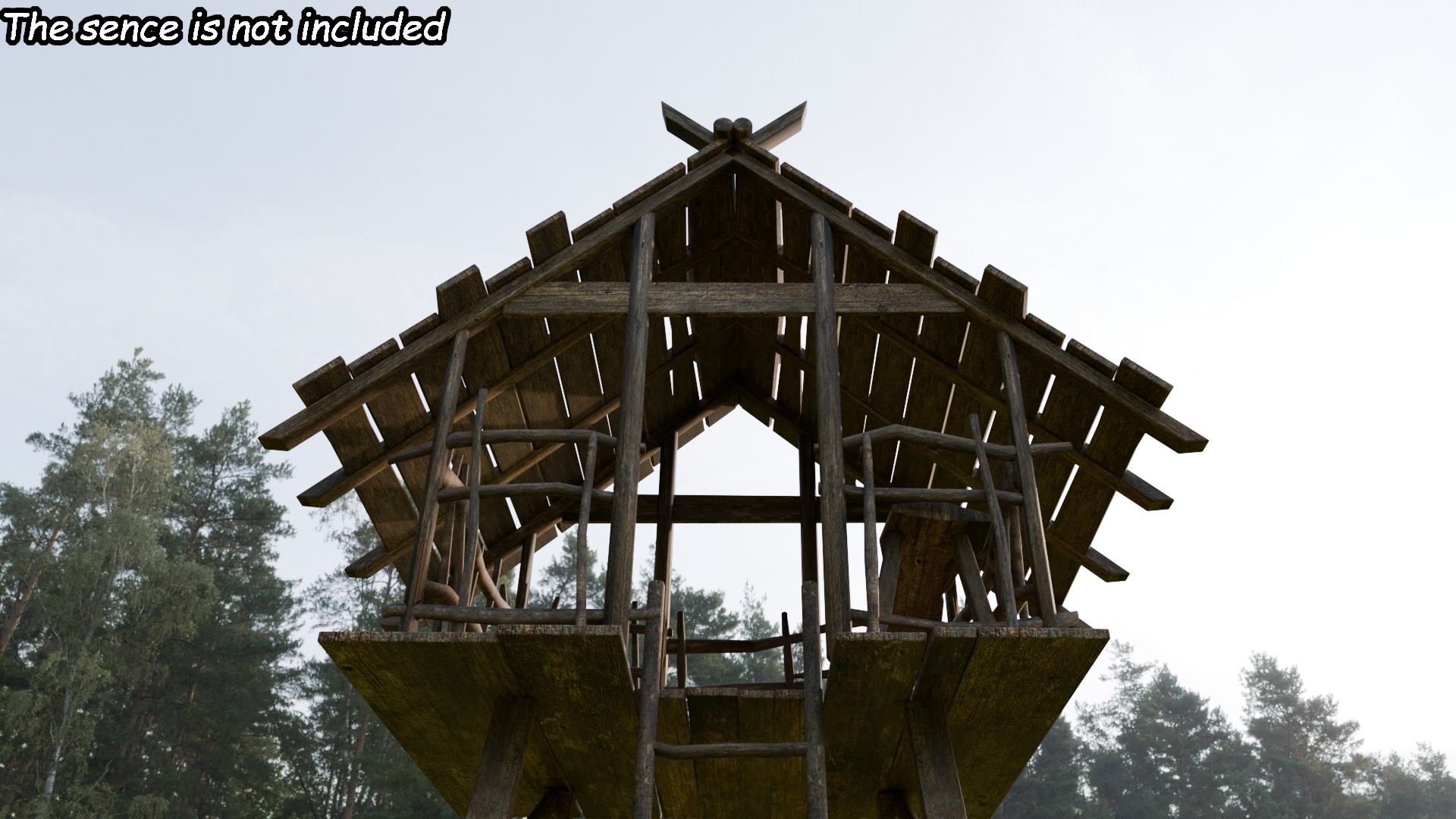3D Wooden Watchtower Model - TurboSquid 2254023