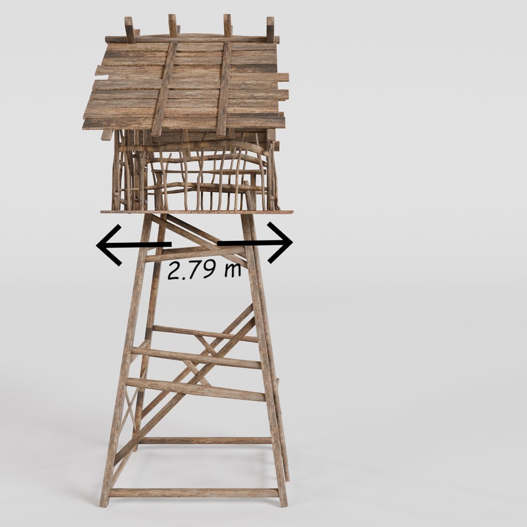 3D Wooden Watchtower Model - TurboSquid 2254023
