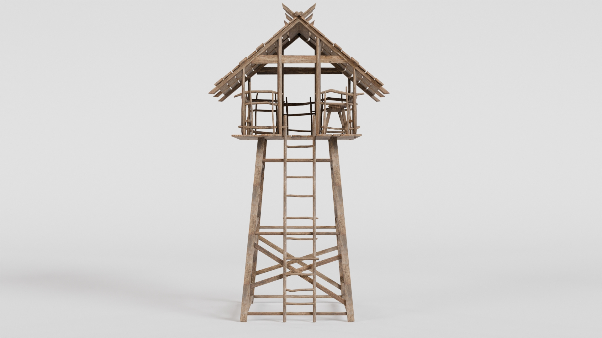 3D Wooden Watchtower Model - TurboSquid 2254023