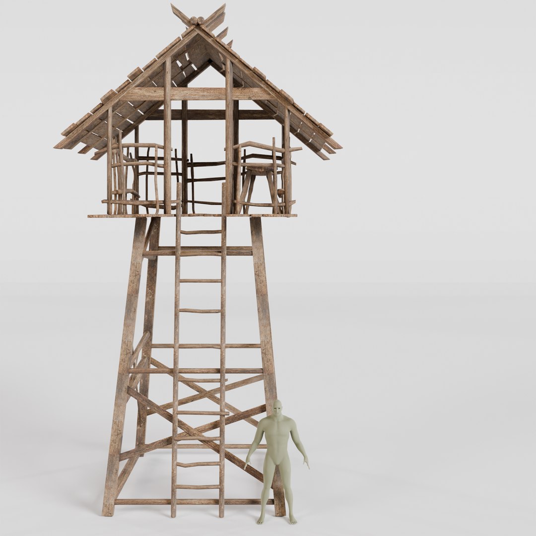 3D Wooden Watchtower Model - TurboSquid 2254023