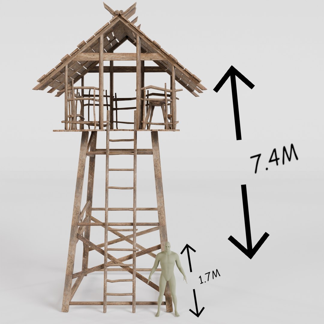 3D Wooden Watchtower Model - TurboSquid 2254023