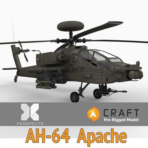 ah-64 d attack helicopter 3d model