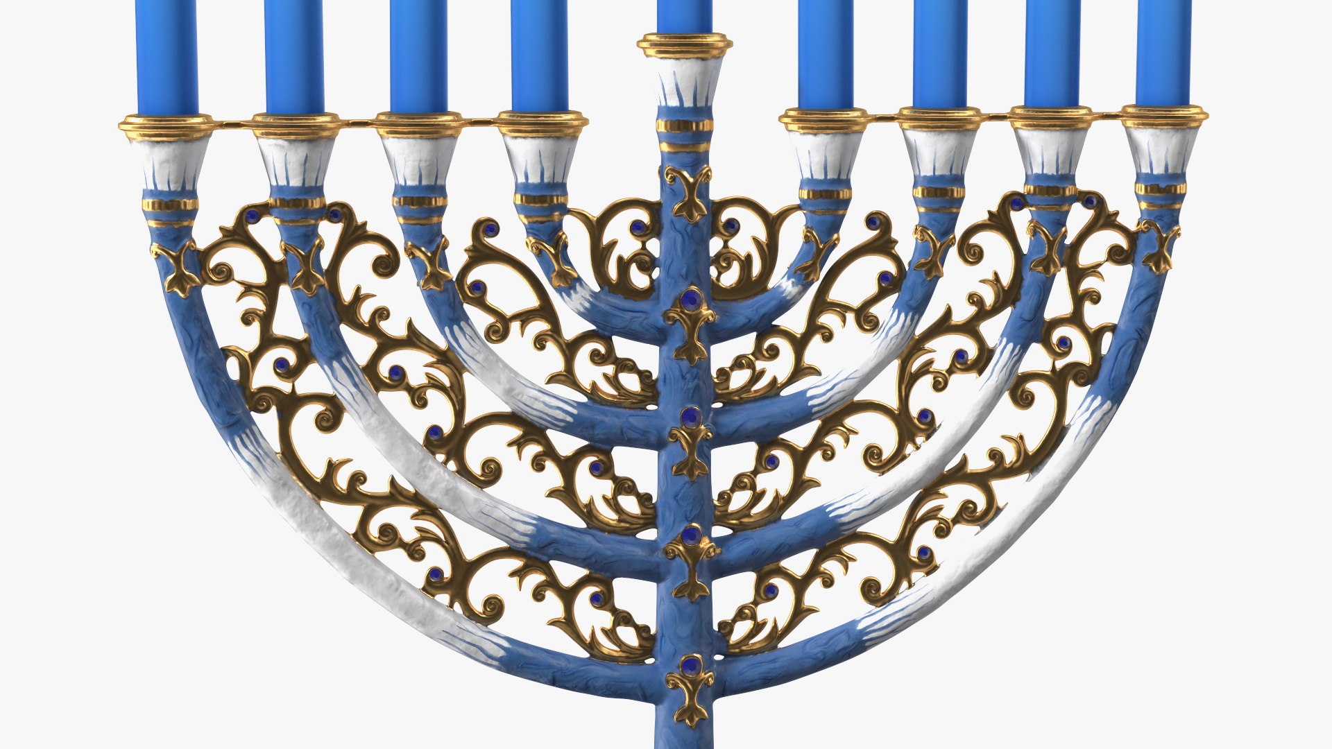 Glazed Hanukkah Candlestick With Candles 3D Model - TurboSquid 2028888