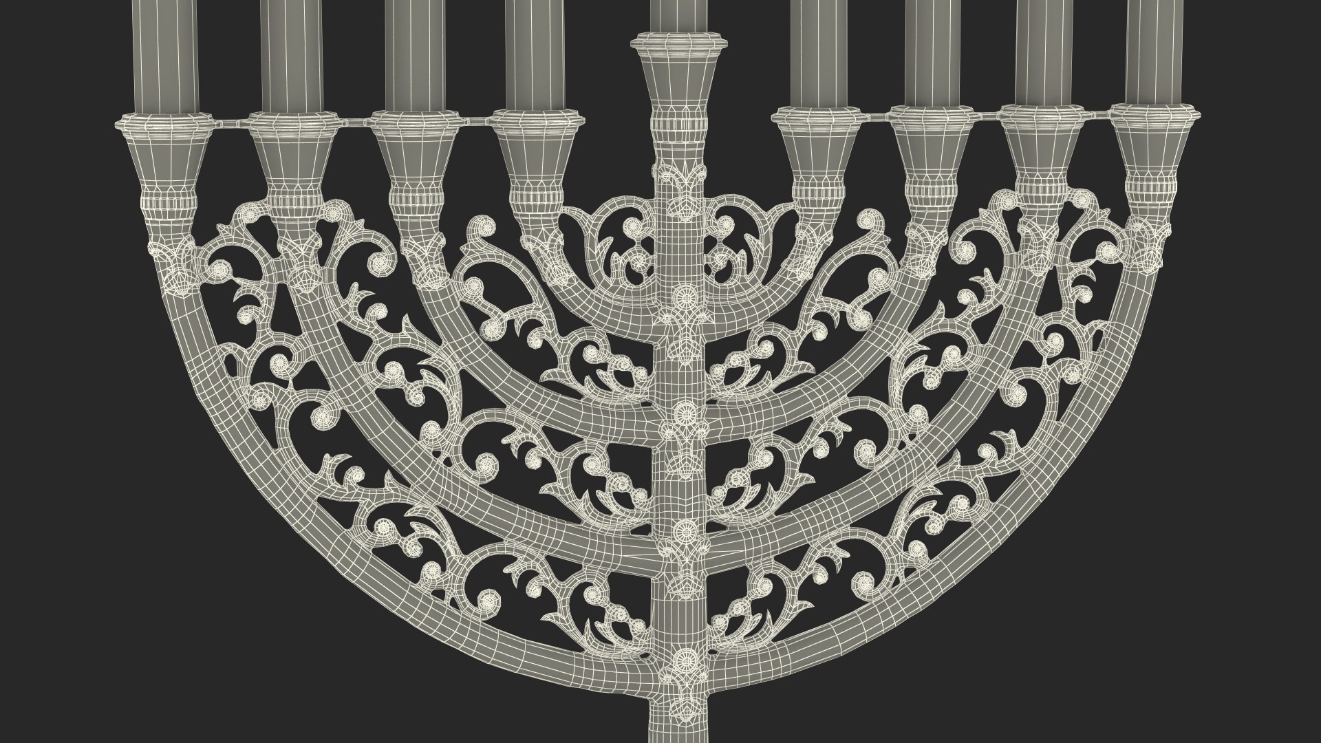 Glazed Hanukkah Candlestick With Candles 3D Model - TurboSquid 2028888