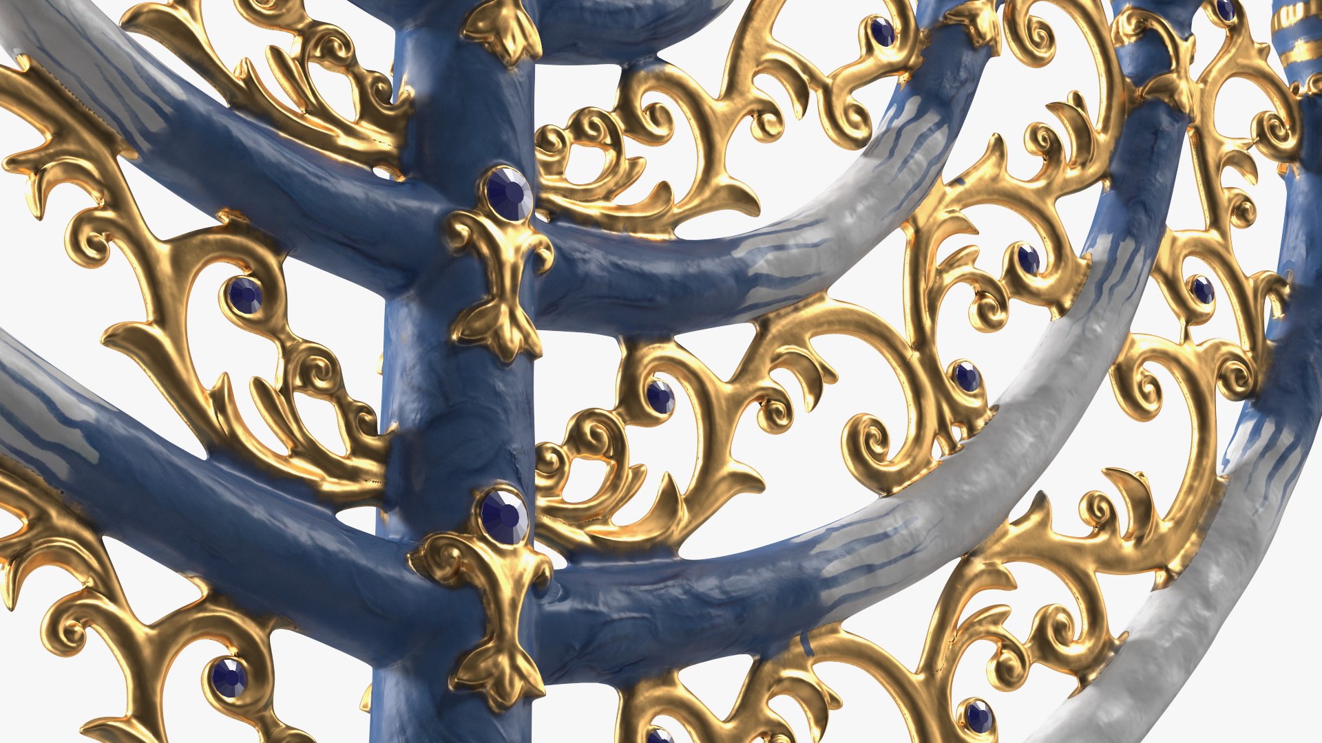 Glazed Hanukkah Candlestick With Candles 3D Model - TurboSquid 2028888