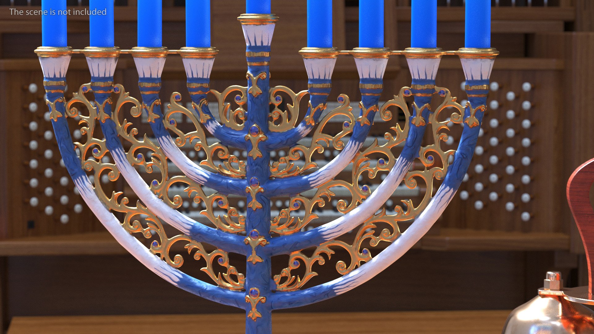 Glazed Hanukkah Candlestick With Candles 3D Model - TurboSquid 2028888