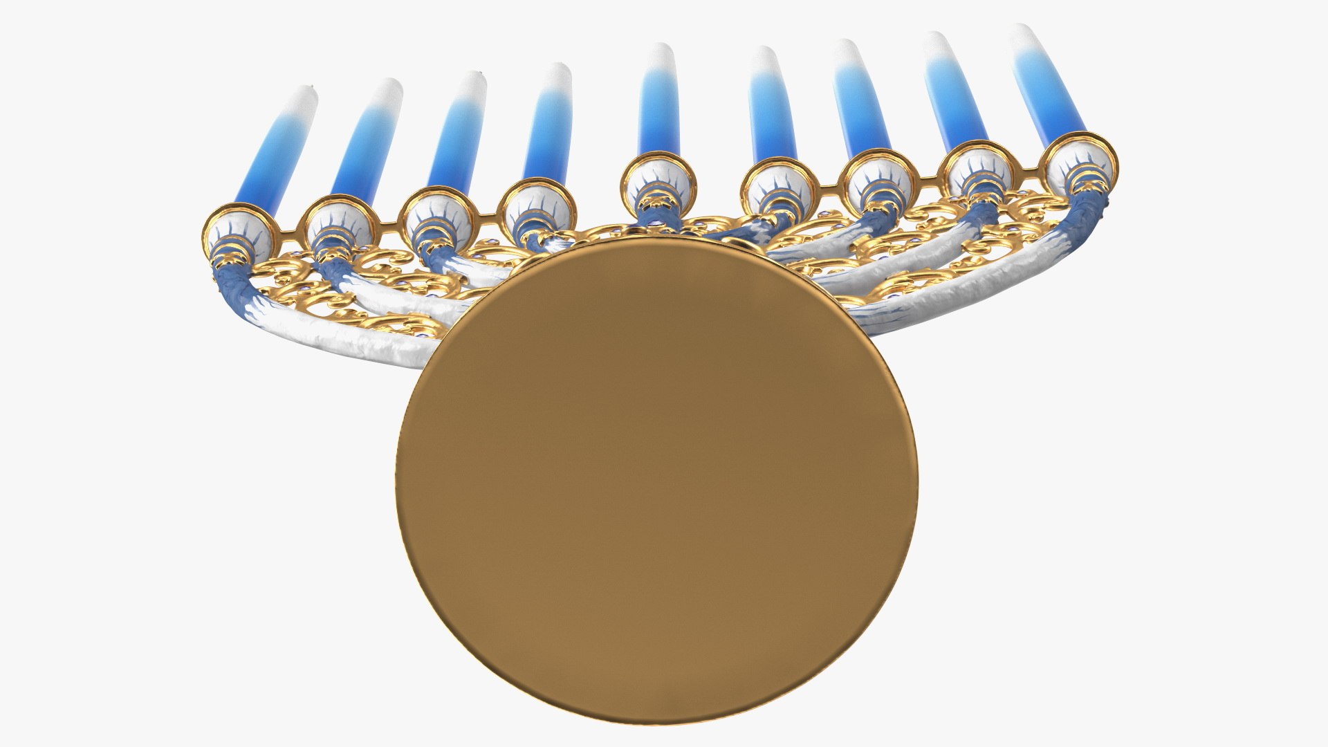 Glazed Hanukkah Candlestick With Candles 3D Model - TurboSquid 2028888