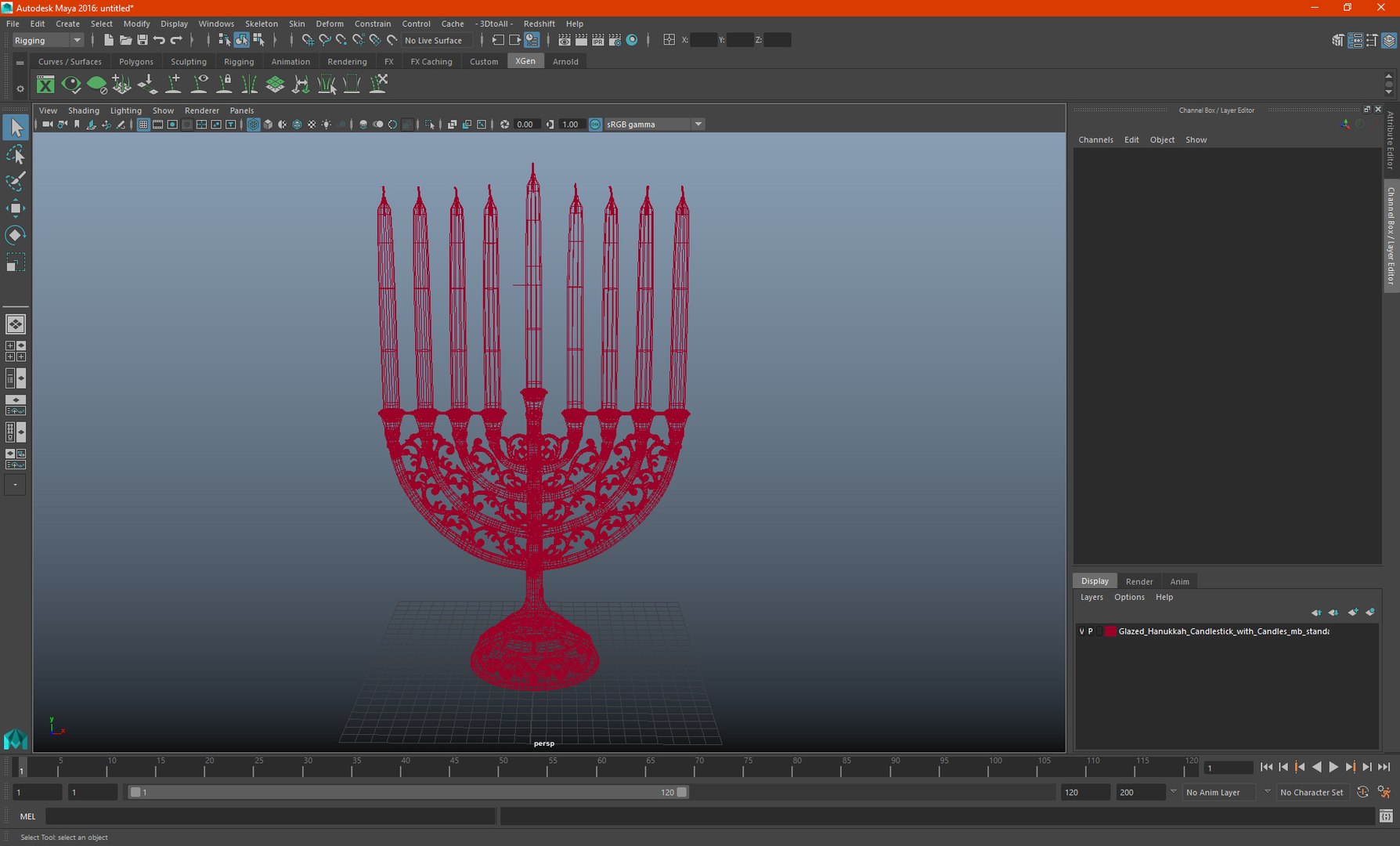 Glazed Hanukkah Candlestick With Candles 3D Model - TurboSquid 2028888