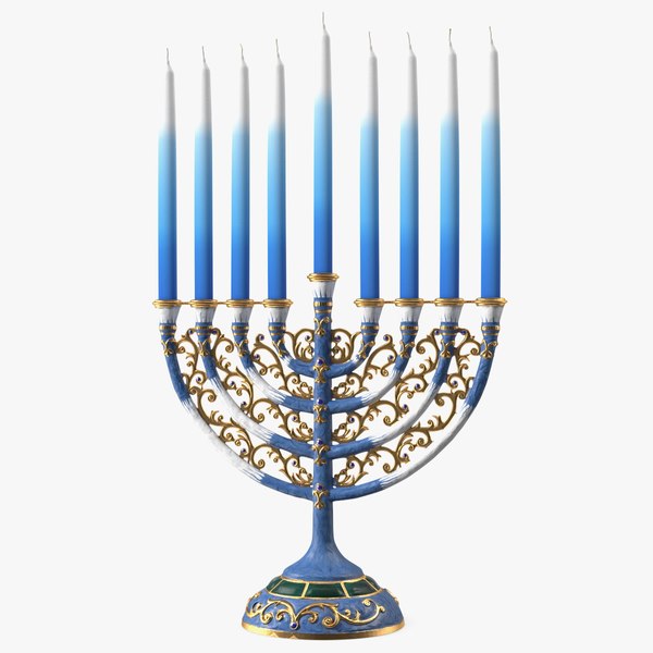Glazed Hanukkah Candlestick with Candles 3D model - TurboSquid 2028888