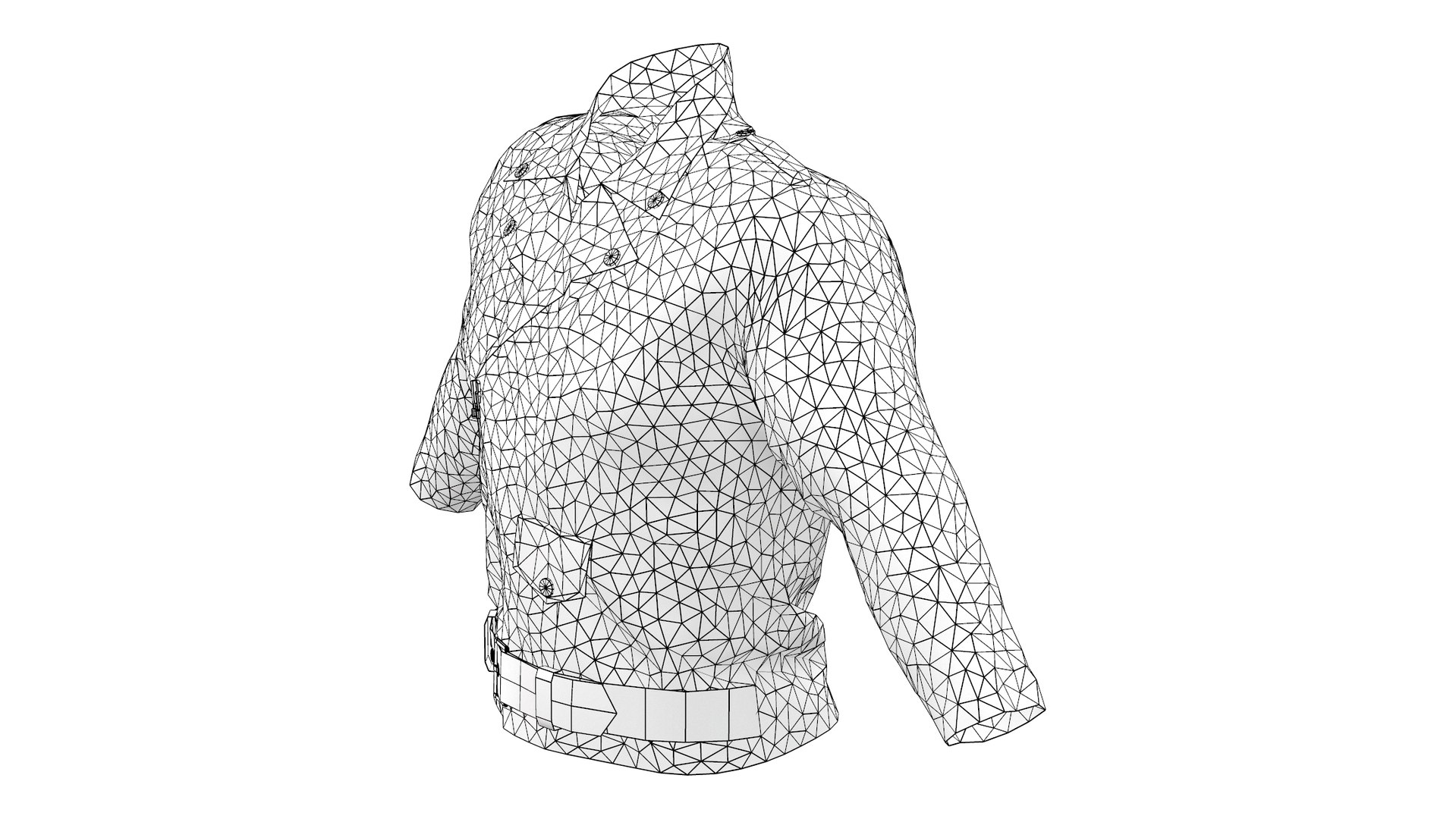 Men Slim Fit Leather Biker Jacket 3D Model - TurboSquid 1859782