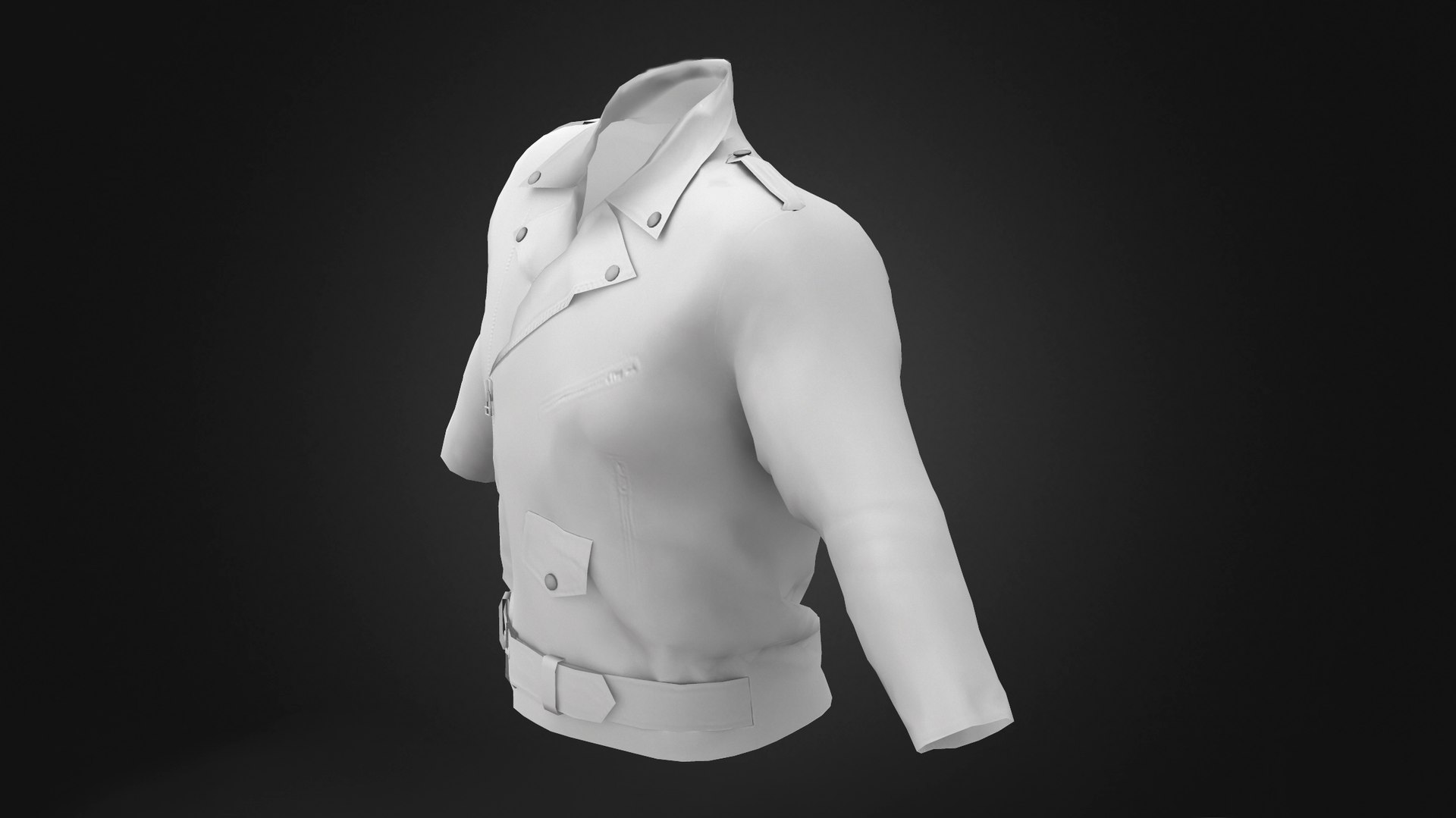 Men Slim Fit Leather Biker Jacket 3D Model - TurboSquid 1859782