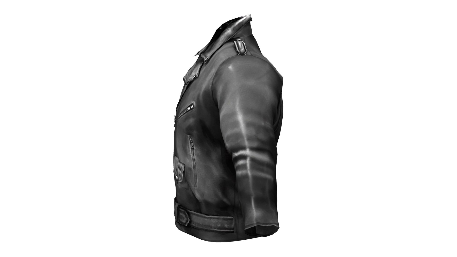 Men Slim Fit Leather Biker Jacket 3D Model - TurboSquid 1859782