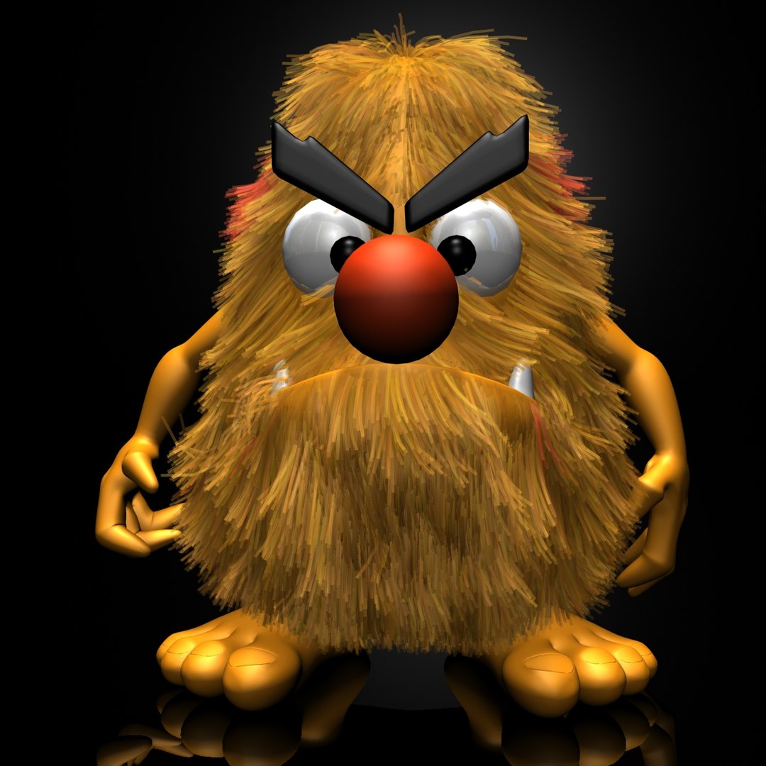Cartoon Hairy Monster Rigged 3d Model