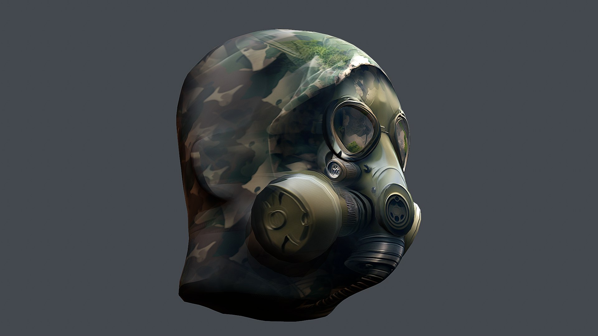 3D Gas Mask Helmet 3d Model Military Combat Fantasy Cyborg Space ...
