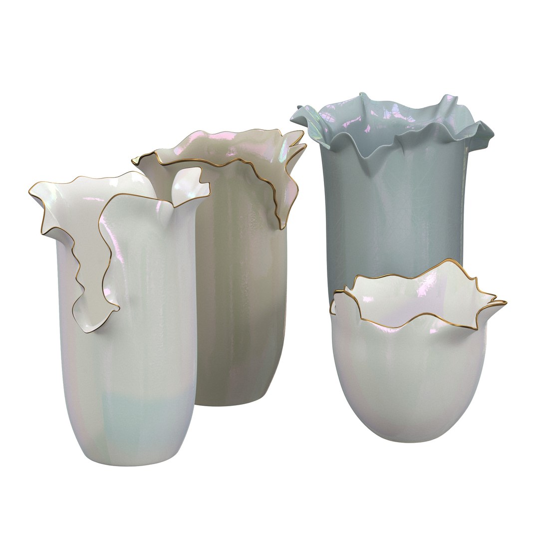 Set Of Mother-of-pearl Vases 3D Model - TurboSquid 2367983