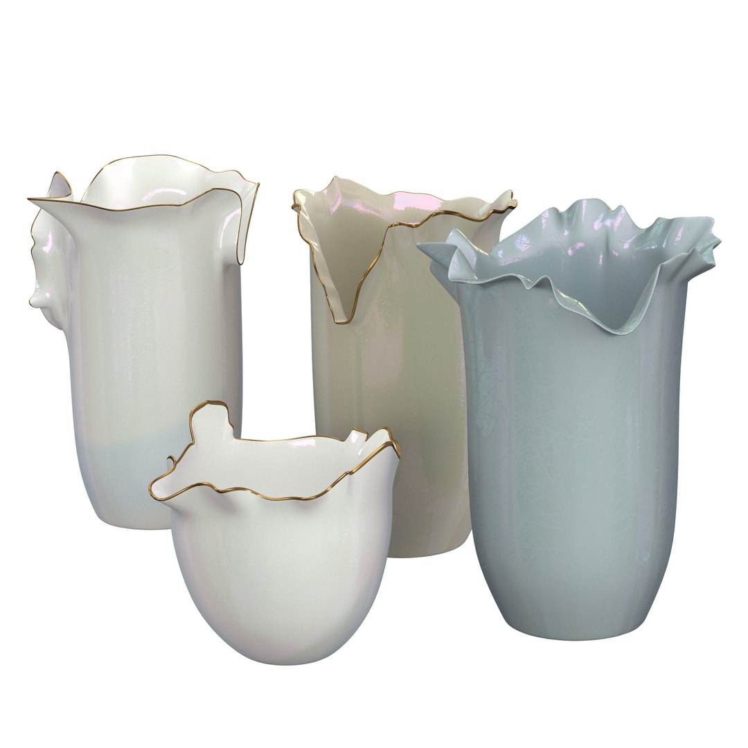 Set Of Mother-of-pearl Vases 3D Model - TurboSquid 2367983