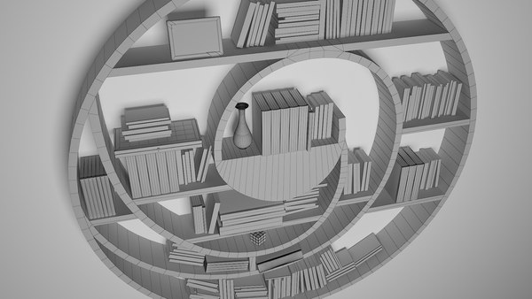 3D Bookshelf spiral shell with books - TurboSquid 1832572