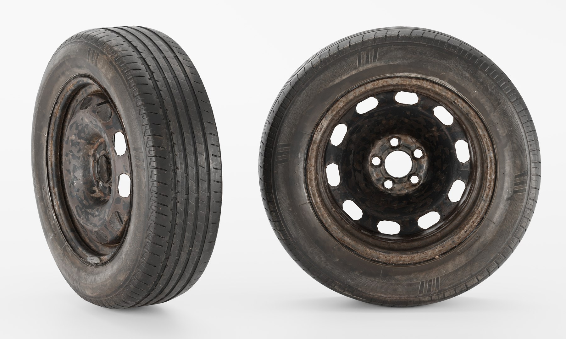 3D Model Rusty Wheel For Ordinary Vehicles - TurboSquid 2110133