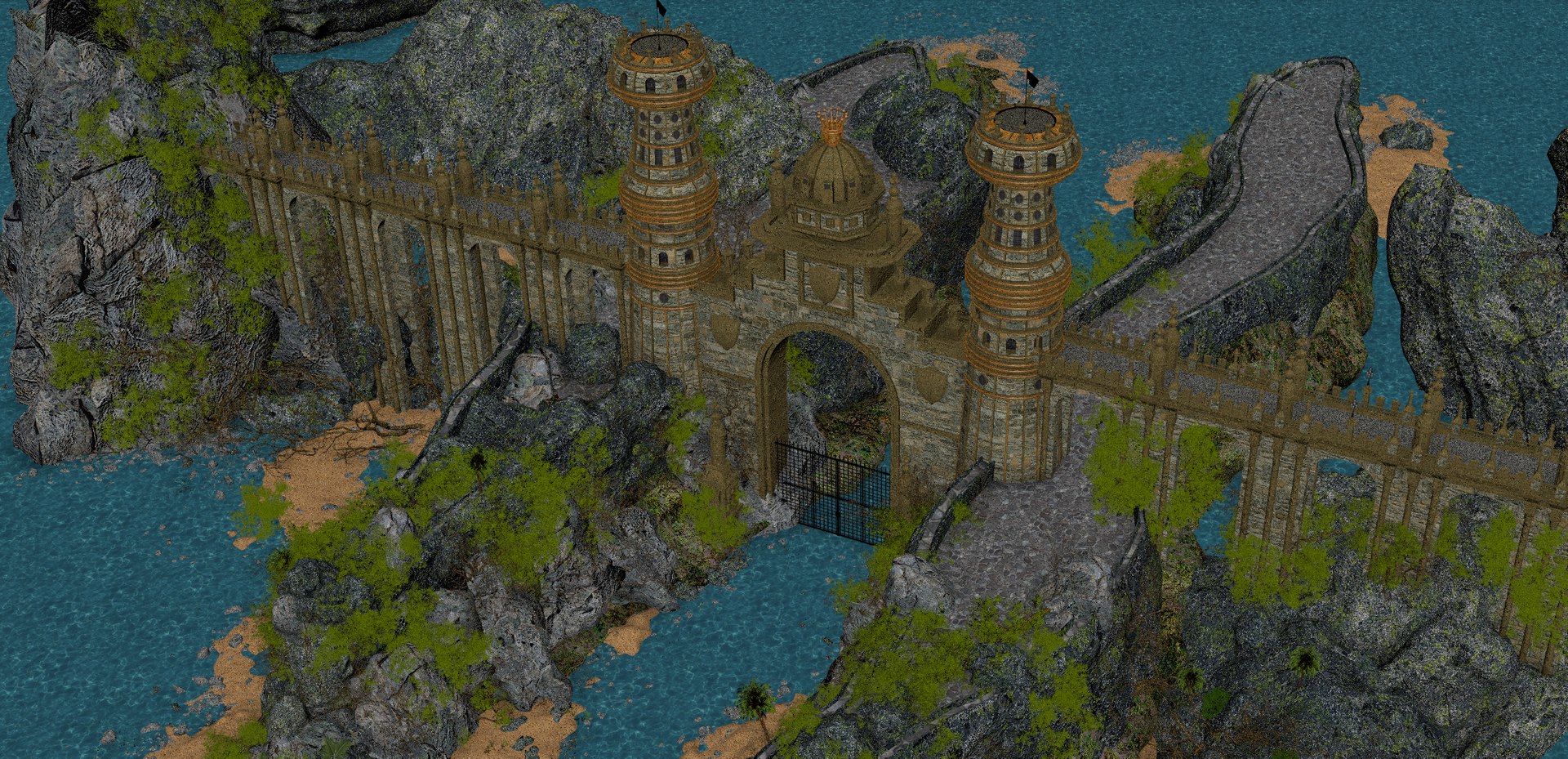 3D Fantasy Towers Bridge Gate - TurboSquid 1936380