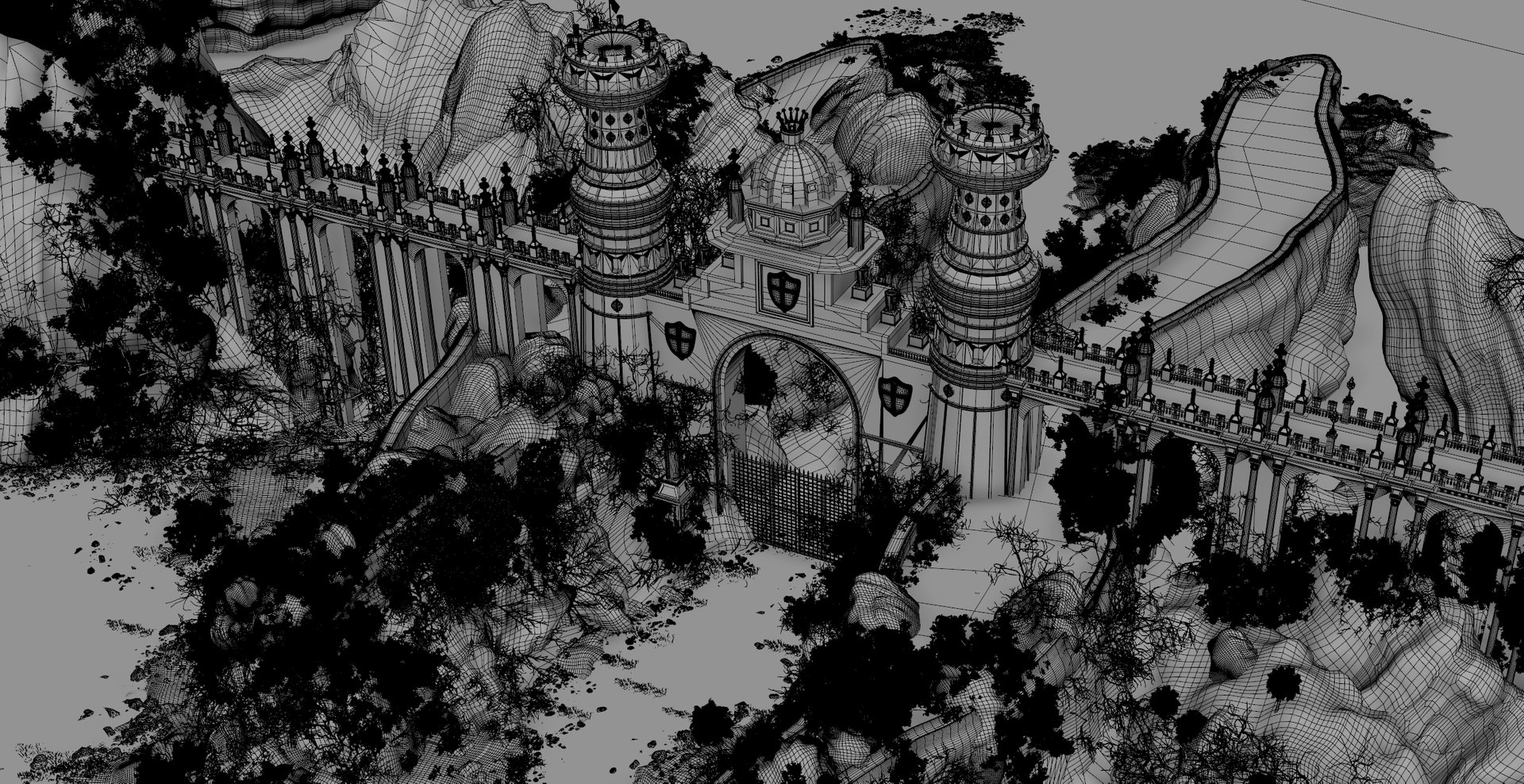3D Fantasy Towers Bridge Gate - TurboSquid 1936380