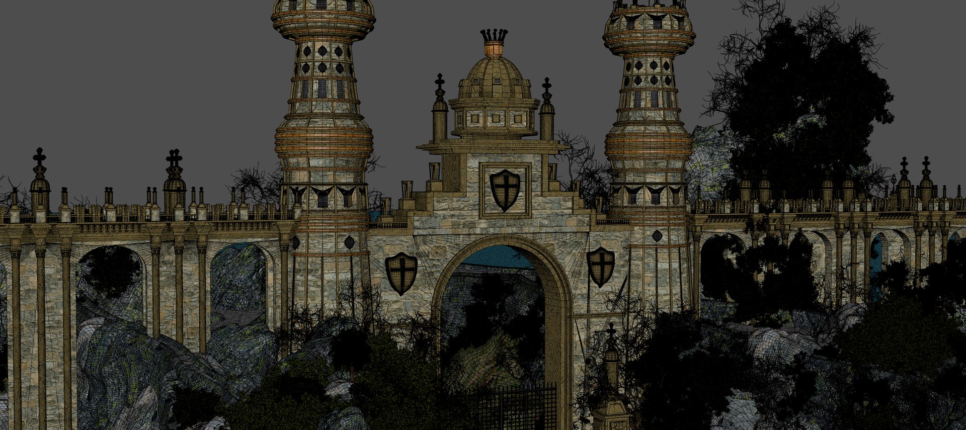 3D Fantasy Towers Bridge Gate - TurboSquid 1936380