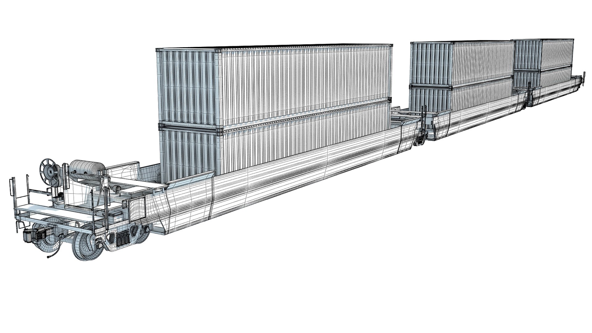 3D model railroad double stack cars - TurboSquid 1615926