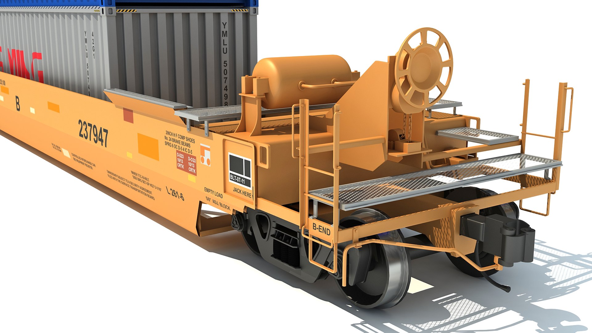 3D model railroad double stack cars - TurboSquid 1615926