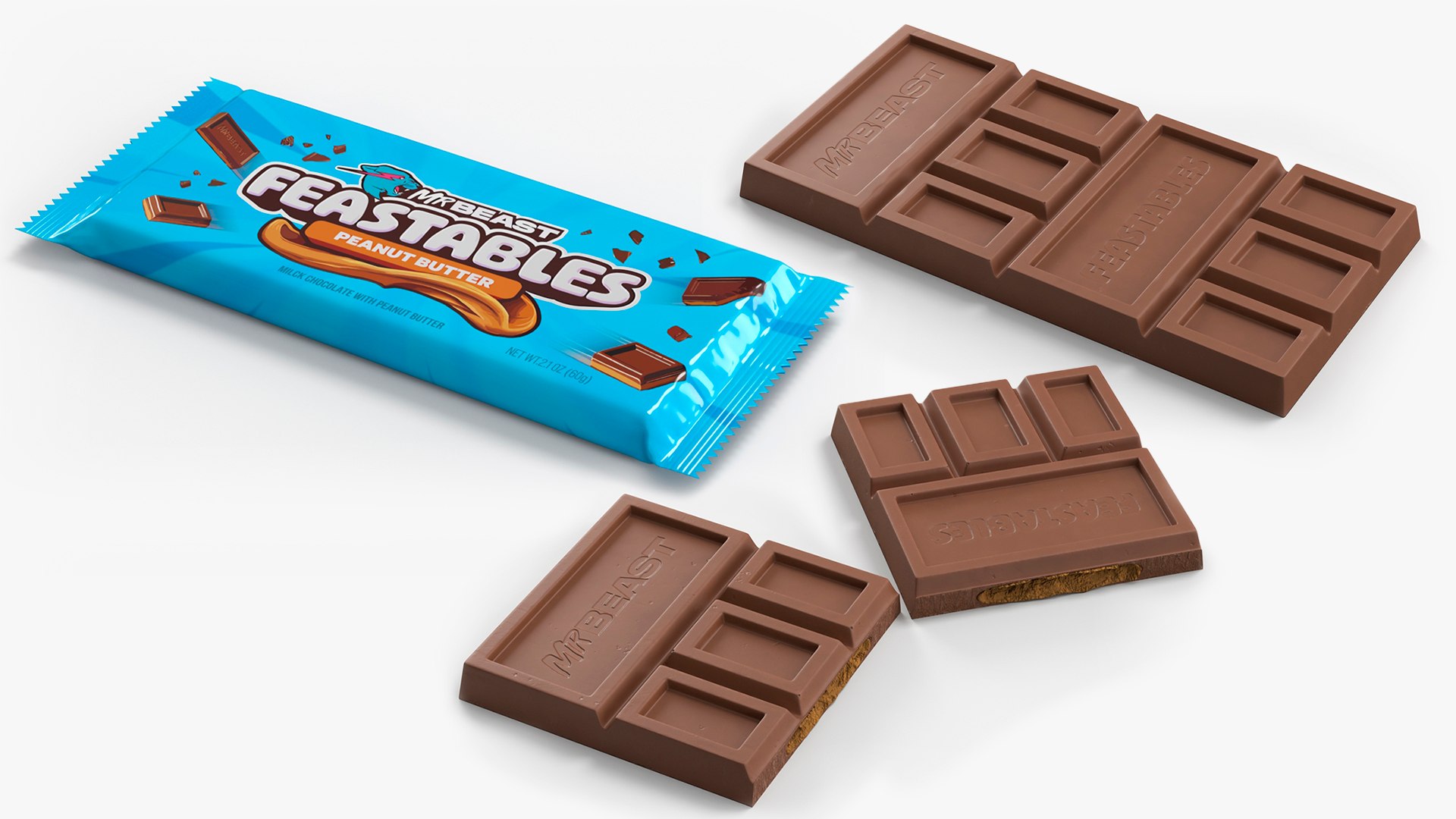3D MrBeast Feastables Chocolate Collection - TurboSquid 2501638