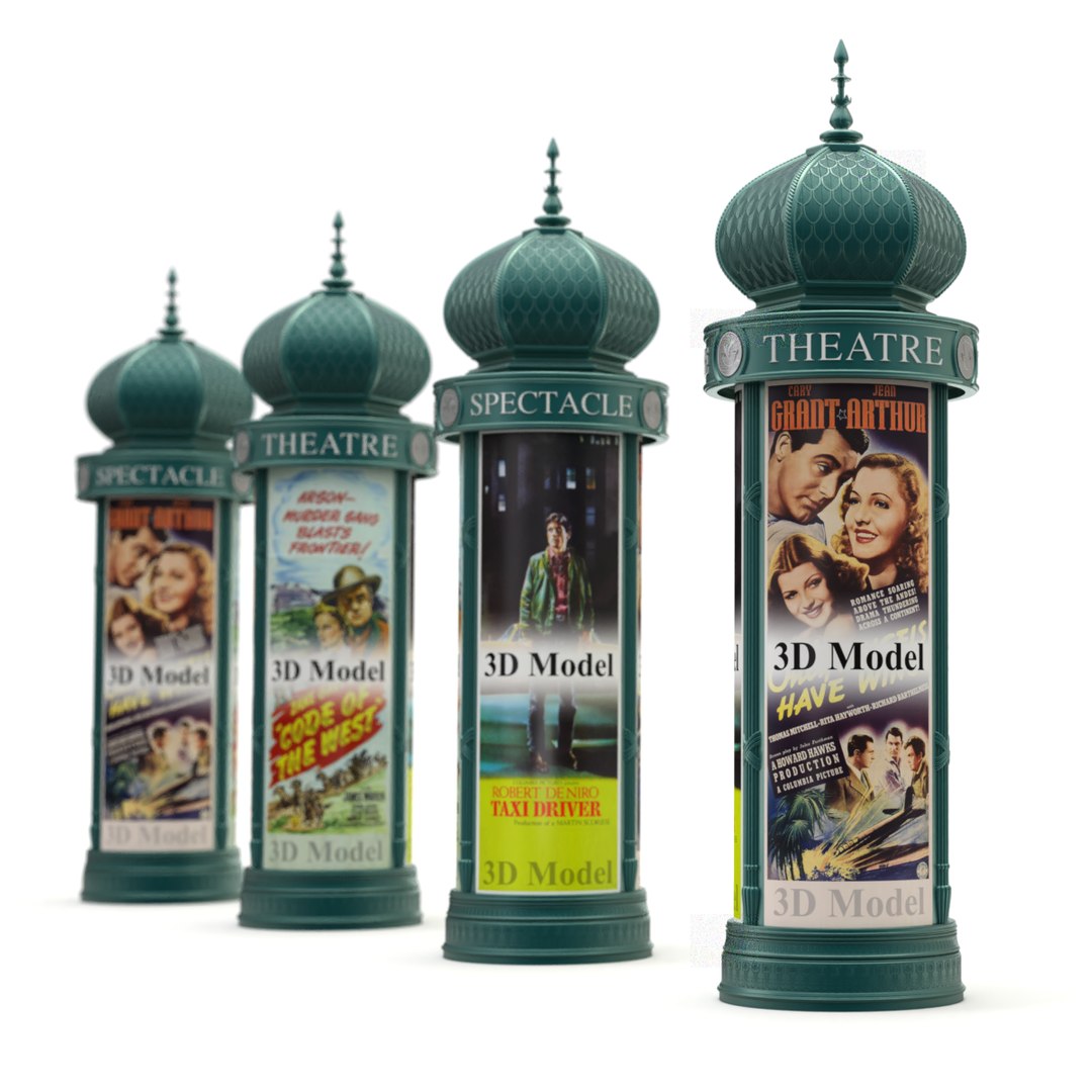 Advertising column model - TurboSquid 1392958