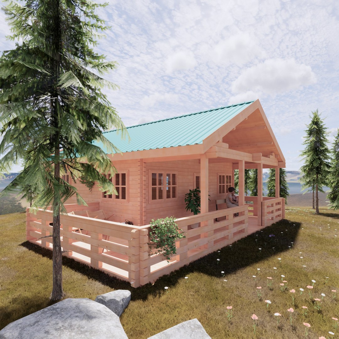 Wood Cottage - Revit Model - TurboSquid 1496623