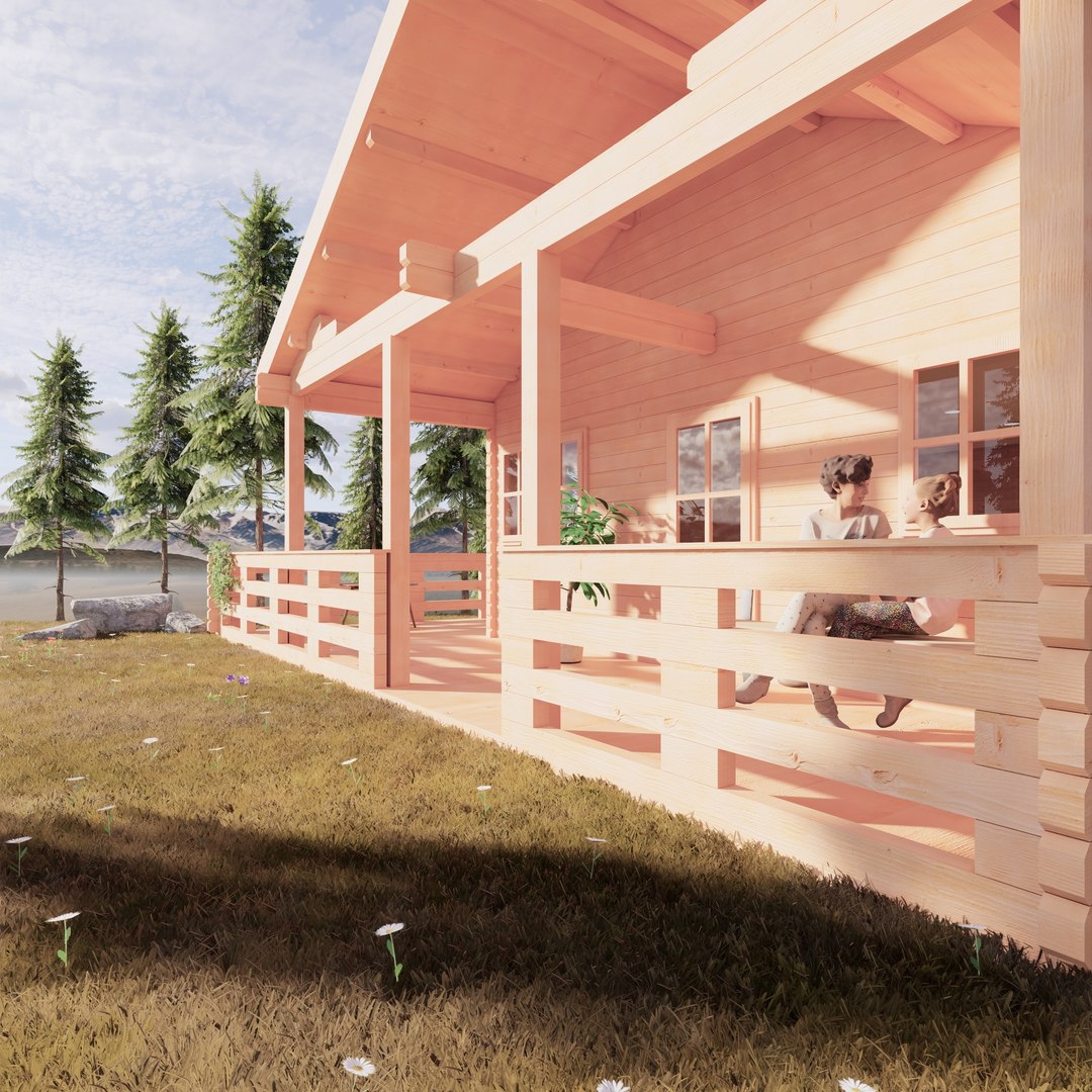 Wood Cottage - Revit Model - TurboSquid 1496623
