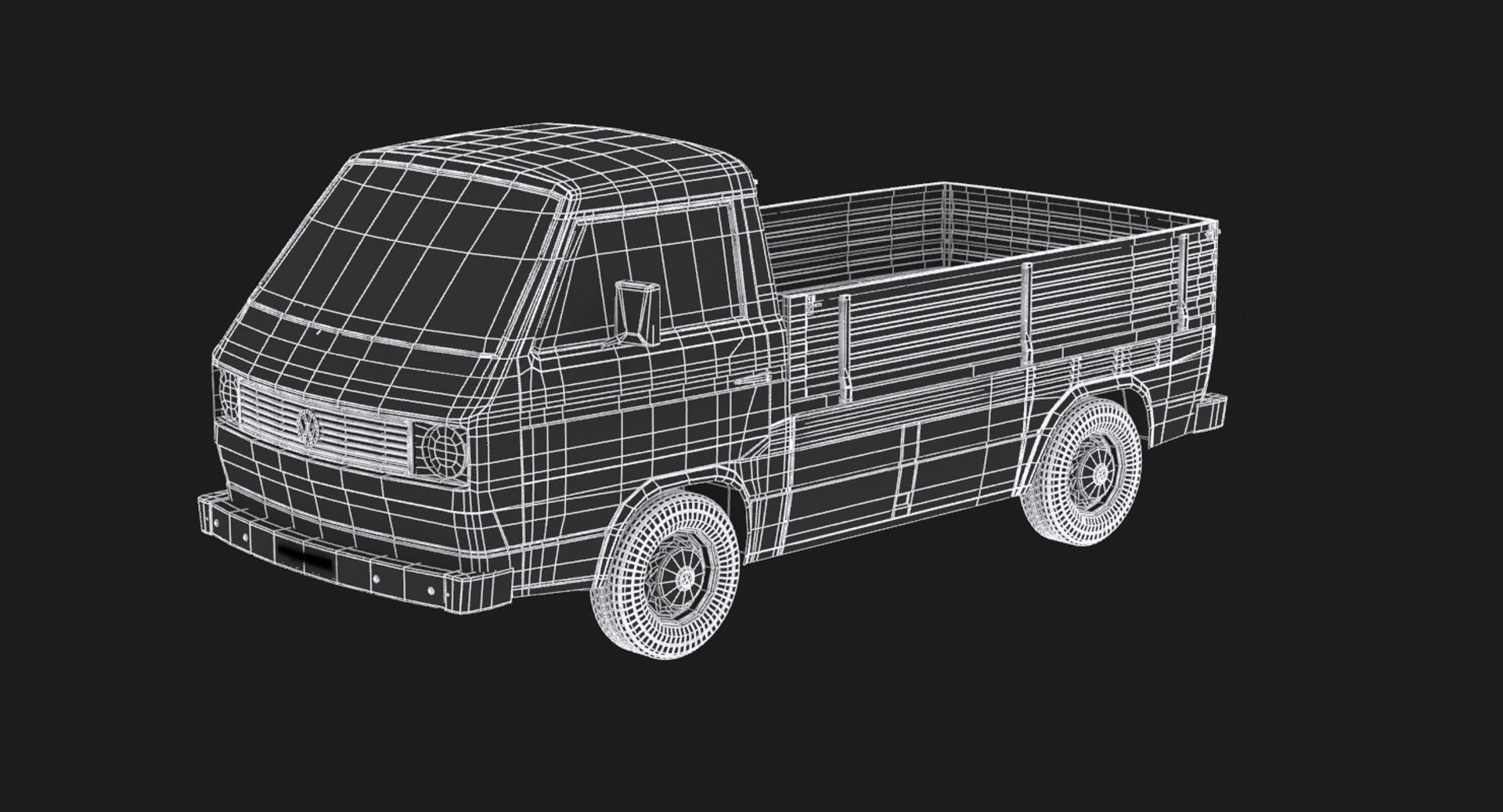 3d model volkswagen t3 pickup