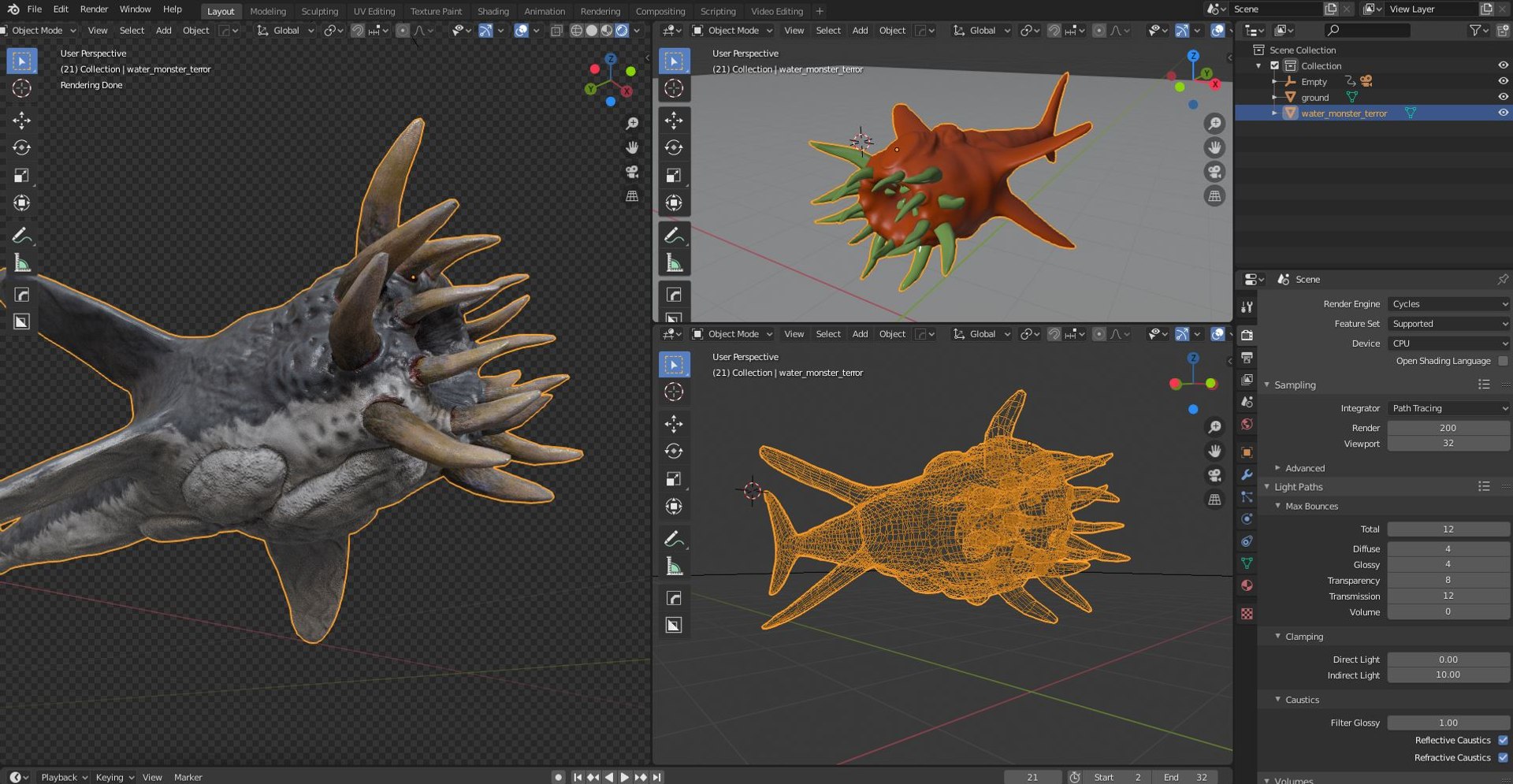 Water Terror Monster 3D Model - TurboSquid 1568531
