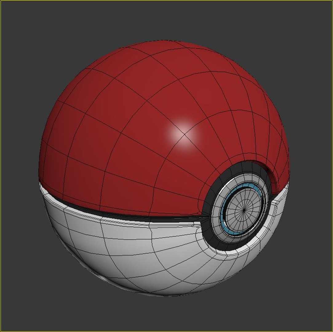 3d Model Realistic Pokeball