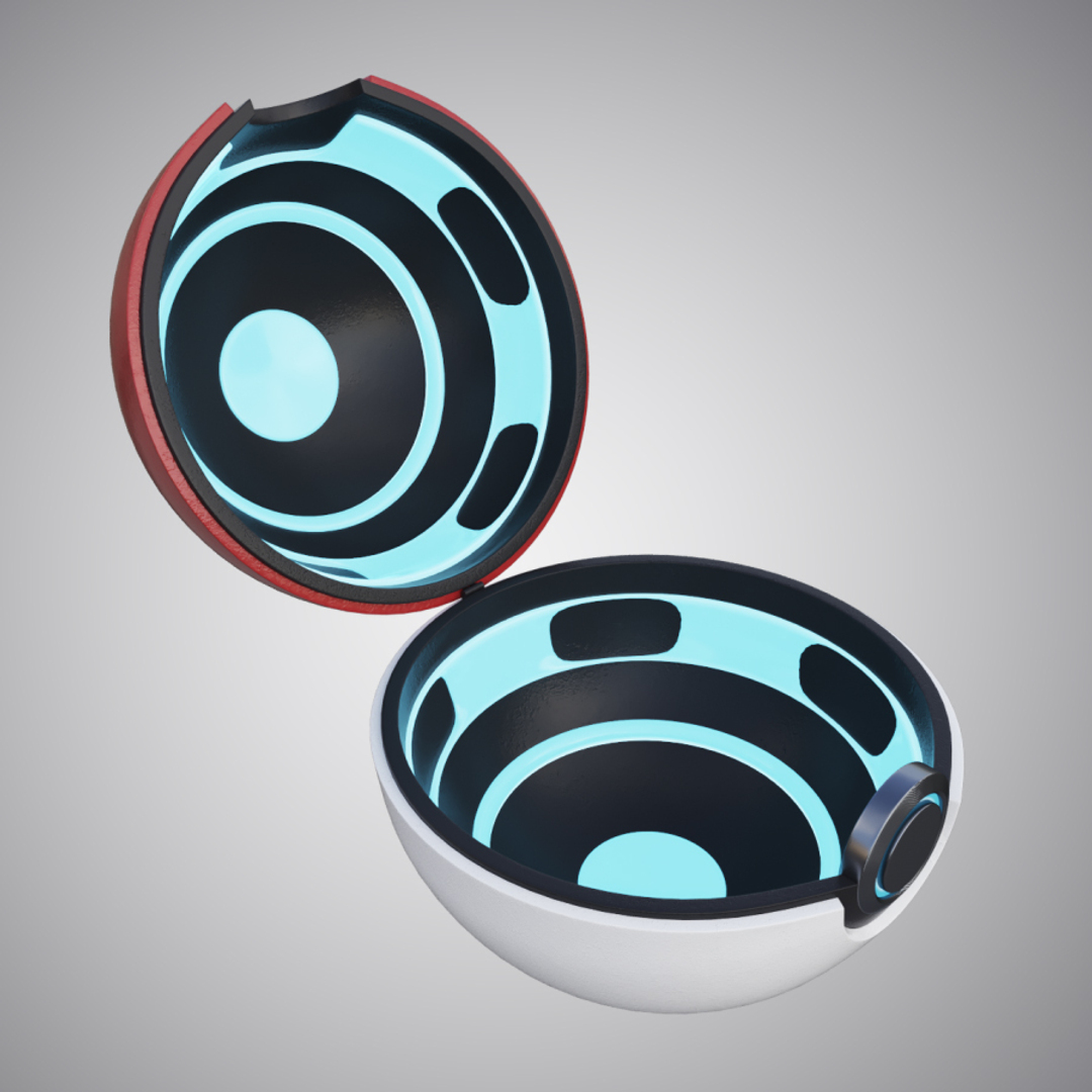 3d Model Realistic Pokeball