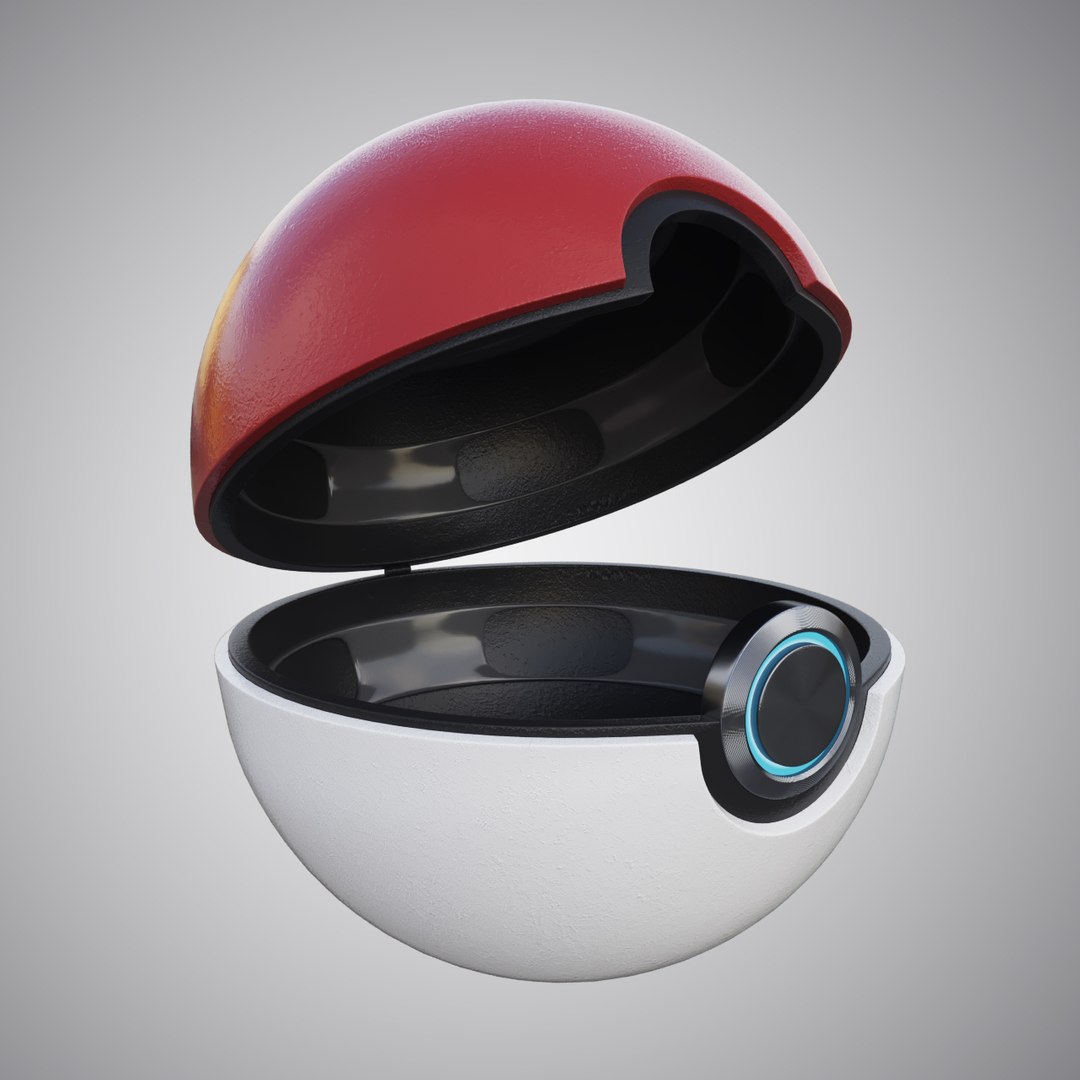 3d Model Realistic Pokeball