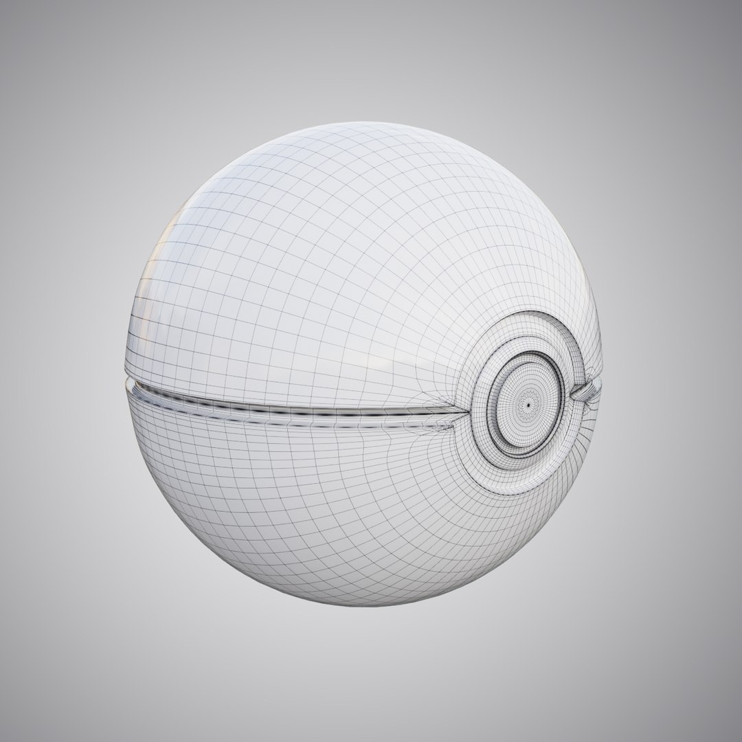 3d Model Realistic Pokeball