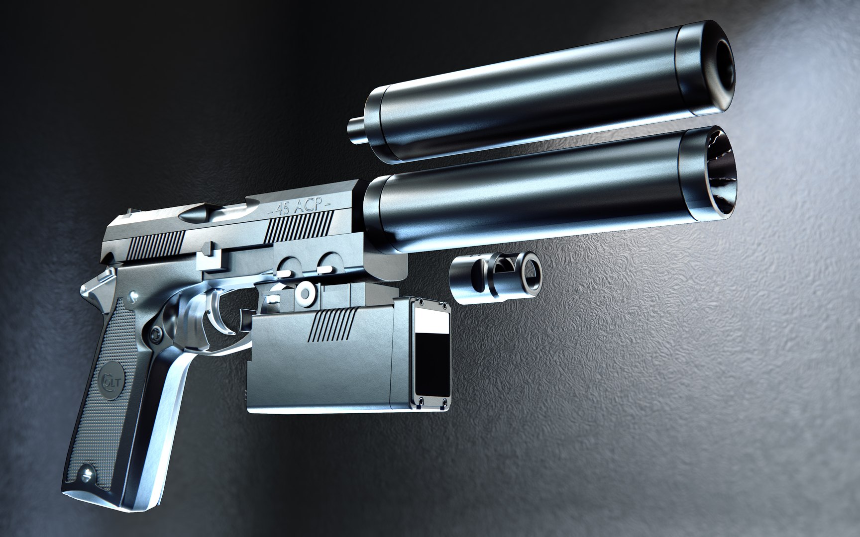 3D Ohws Pistol Colt - TurboSquid 1533361