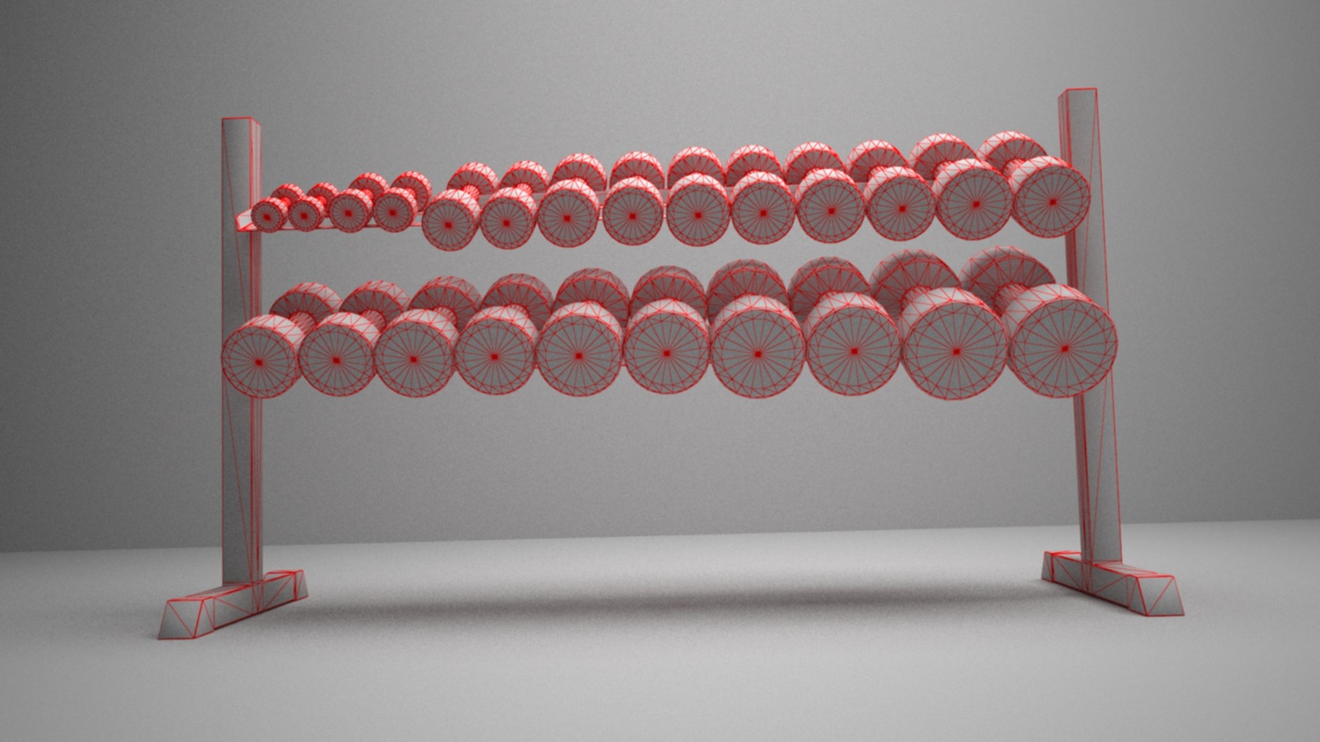 3D model Dumbbell Set with Rack - TurboSquid 1824414