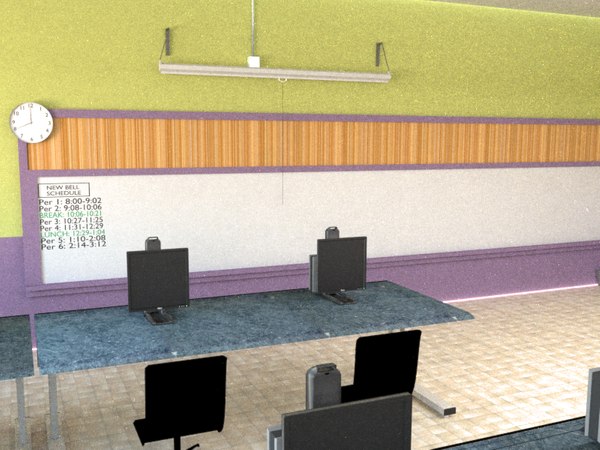 3d blend classroom computer
