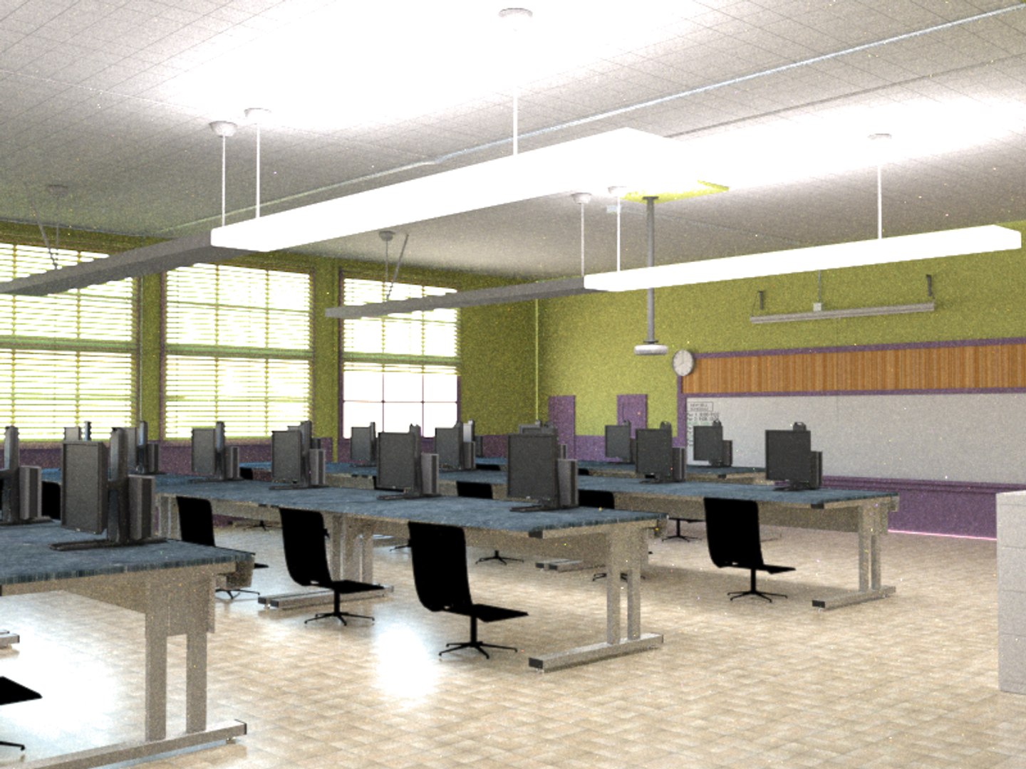 3d blend classroom computer
