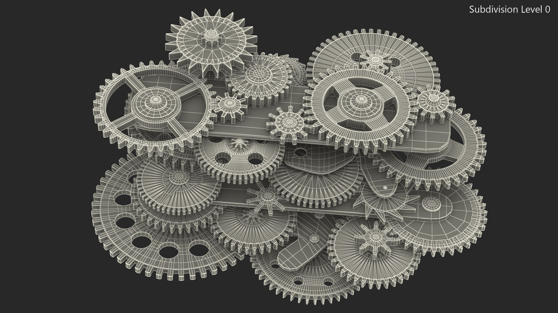 3D clockwork gear mechanism mixed model - TurboSquid 1652211