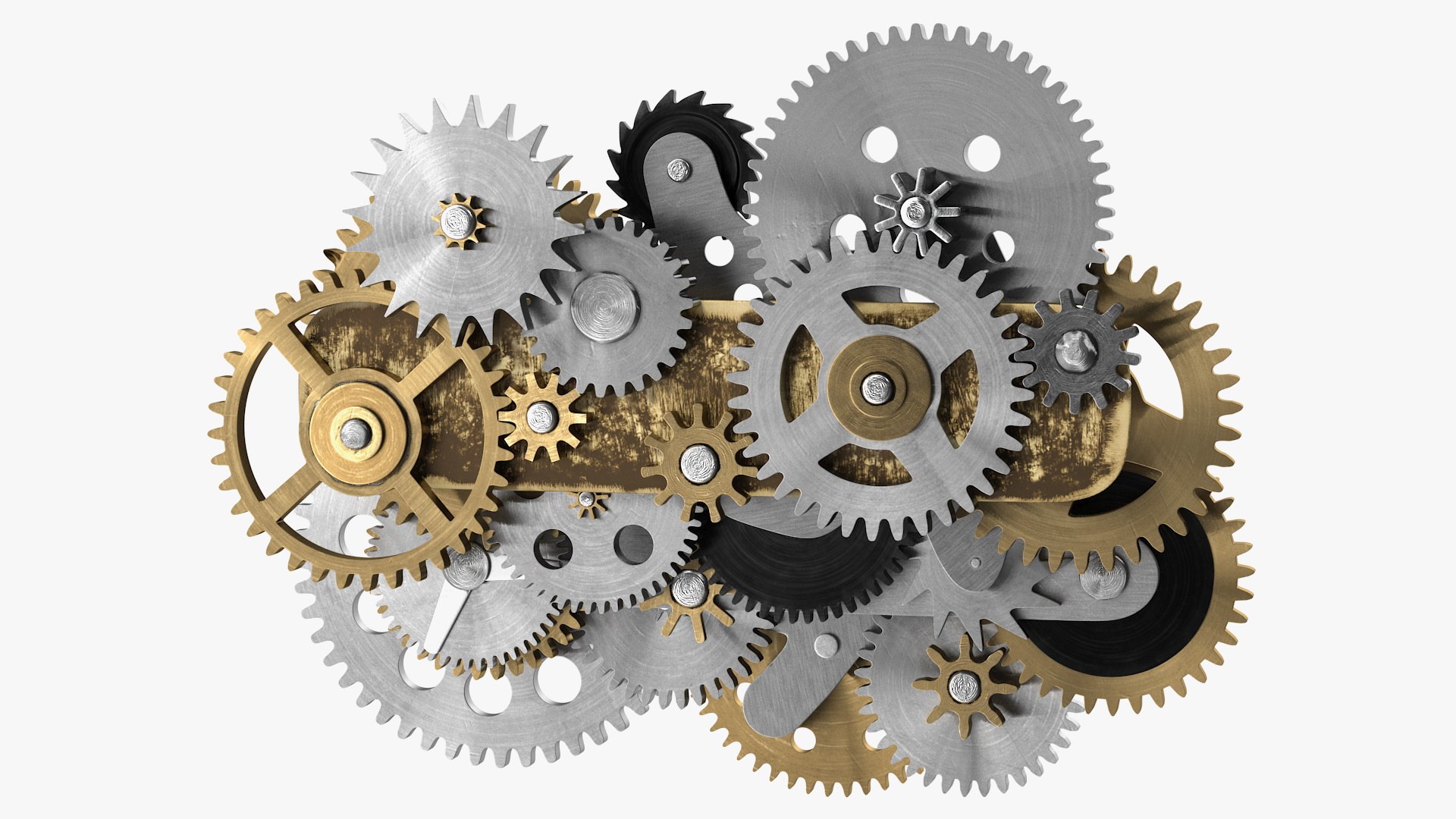 3D clockwork gear mechanism mixed model - TurboSquid 1652211