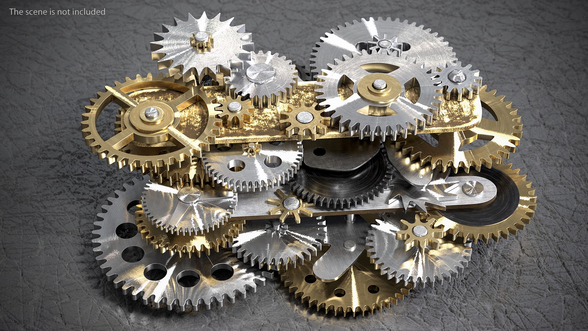3D Clockwork Gear Mechanism Mixed Model - TurboSquid 1652211