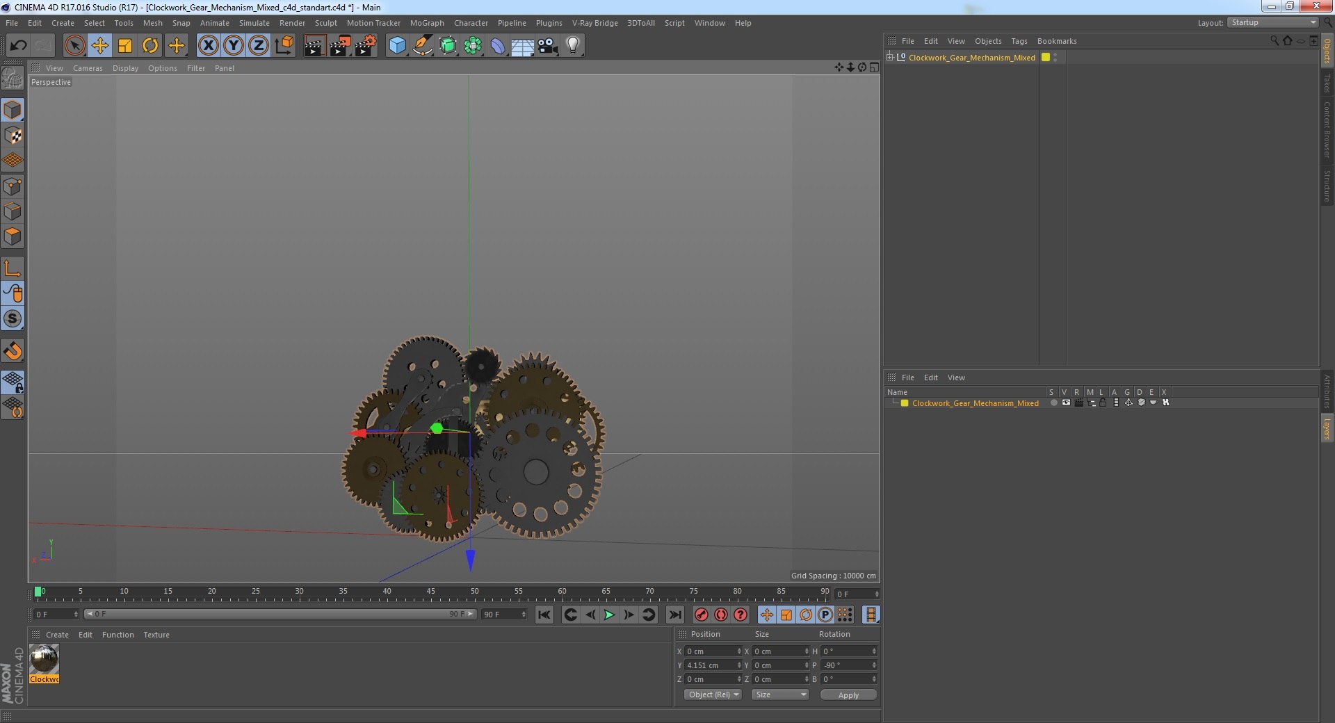 3D clockwork gear mechanism mixed model - TurboSquid 1652211