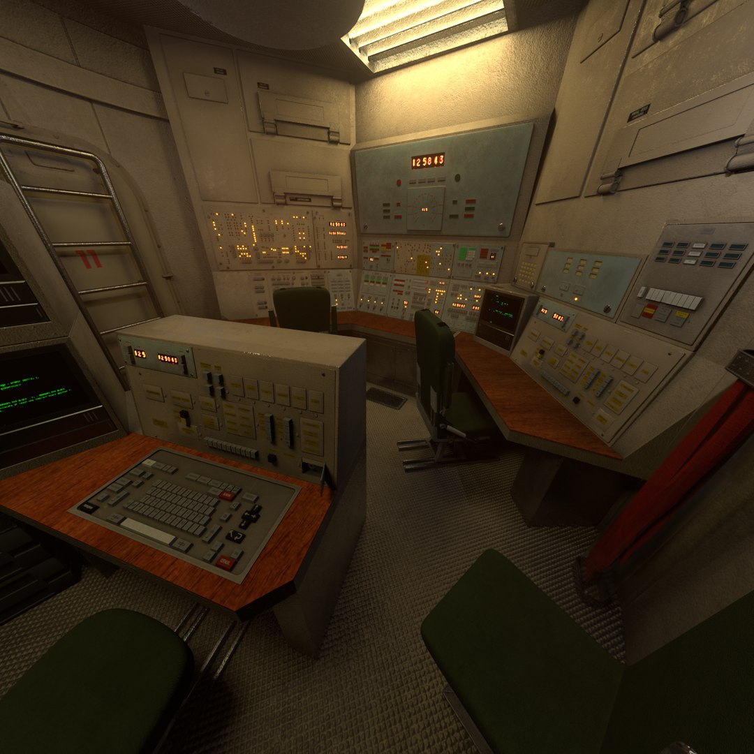3D Ballistic Missile Launch Control Center Model - TurboSquid 1847951