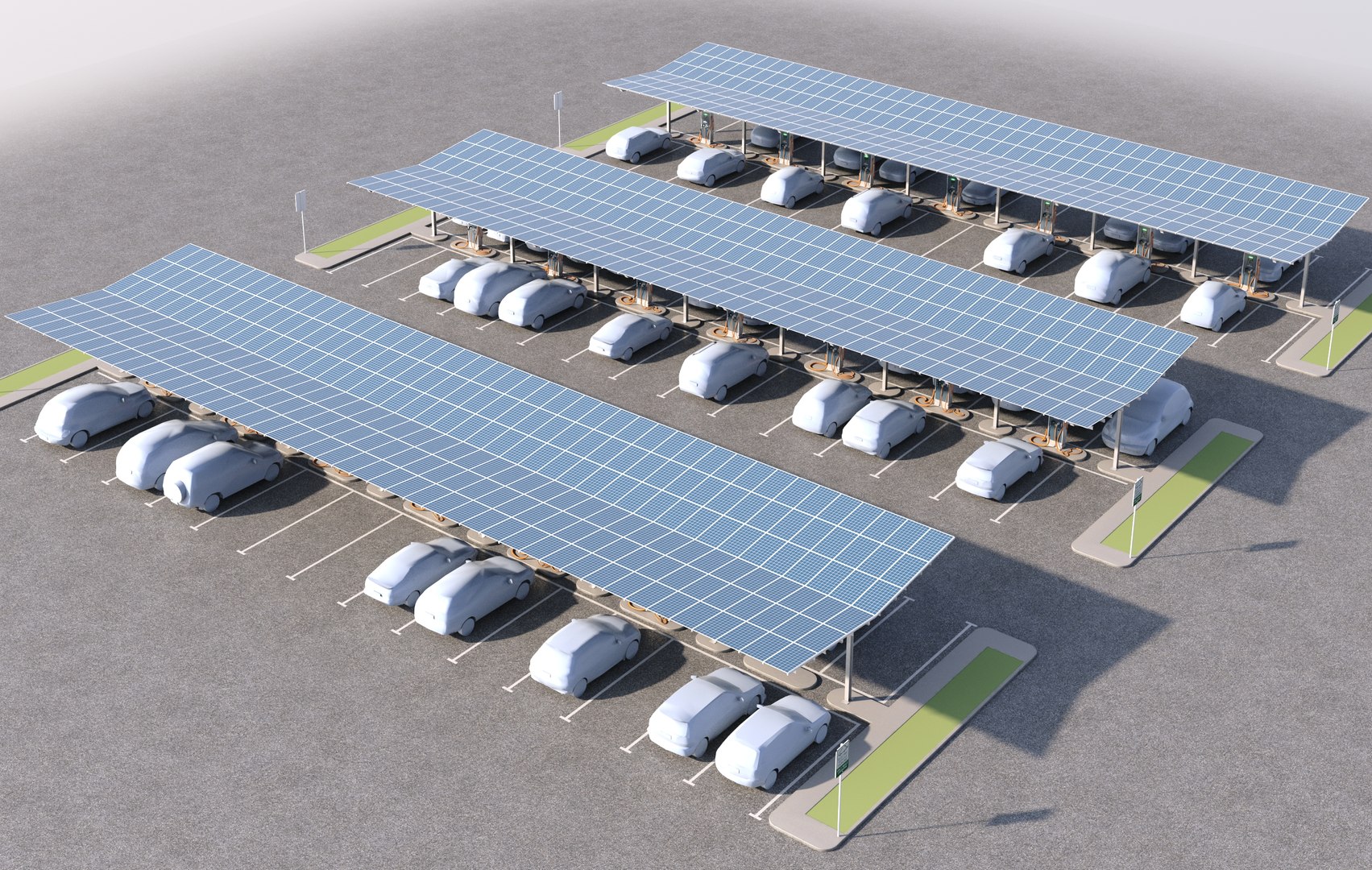 3D Model Solar Battery Charging Parking - TurboSquid 1696707