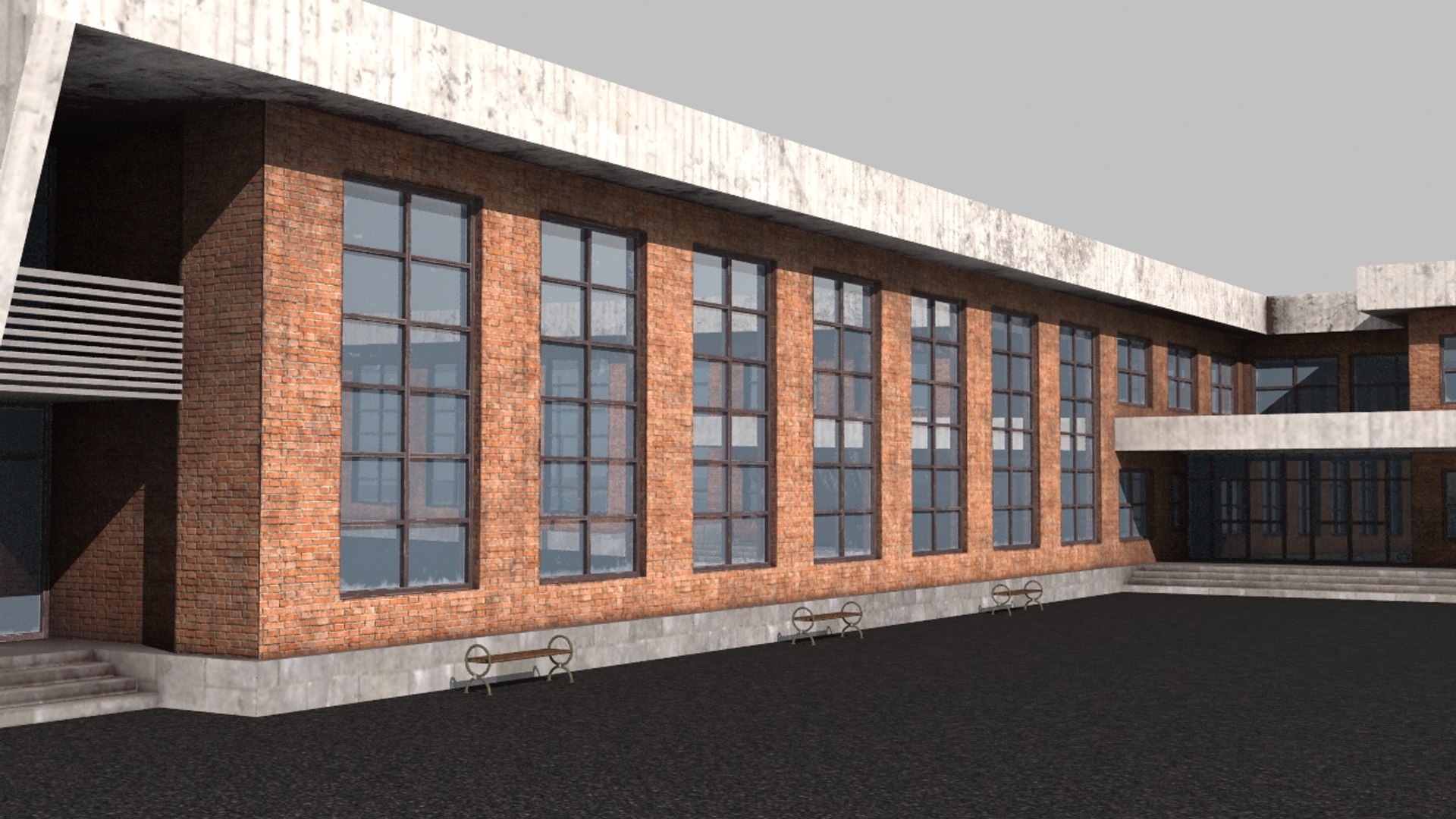 3D School Building Architecture - TurboSquid 1280118